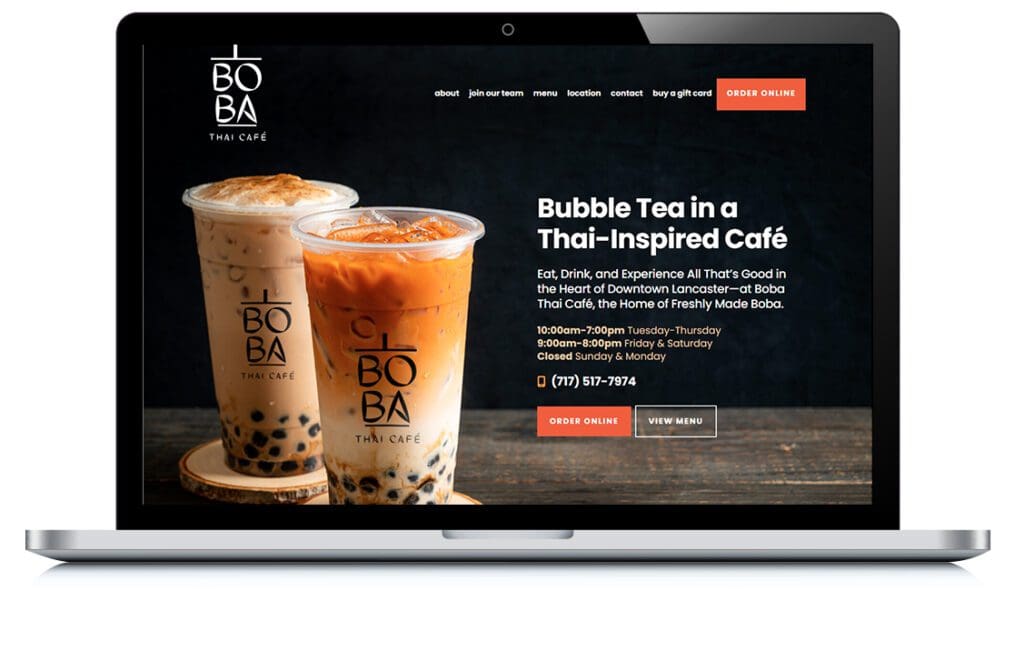Boba Thai Cafe | Website Design by EZMarketing